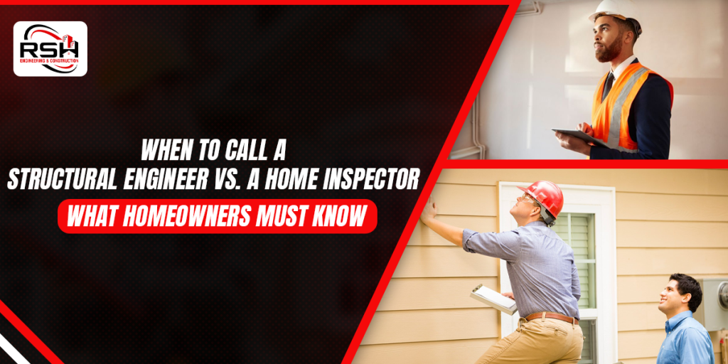 When to Call a Structural Engineer vs. a Home Inspector